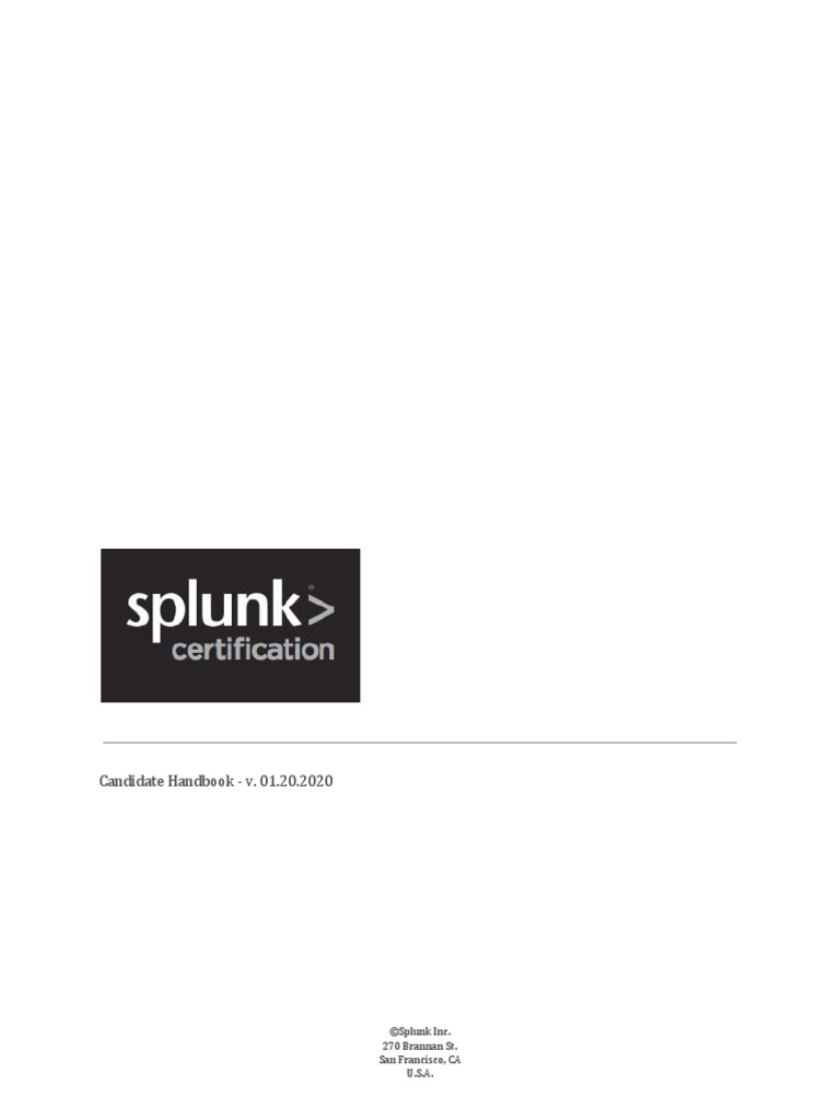 Splunk Certification Candidate Handbook | PDF | Business