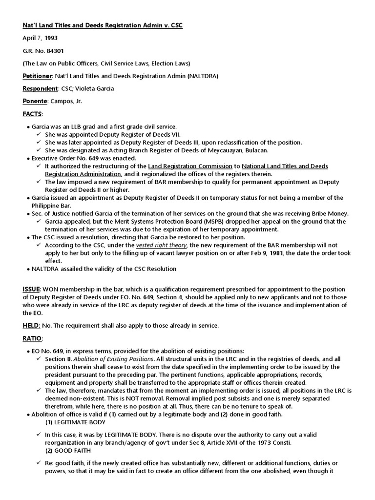AEL - Case Digests (Public Officers) | PDF | Finance & Money Management ...