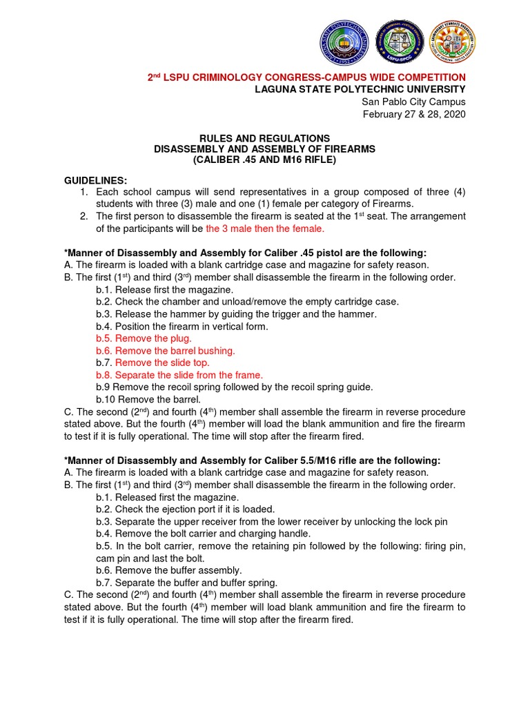 Firearm Disassembly and Assembly Mechanics | PDF