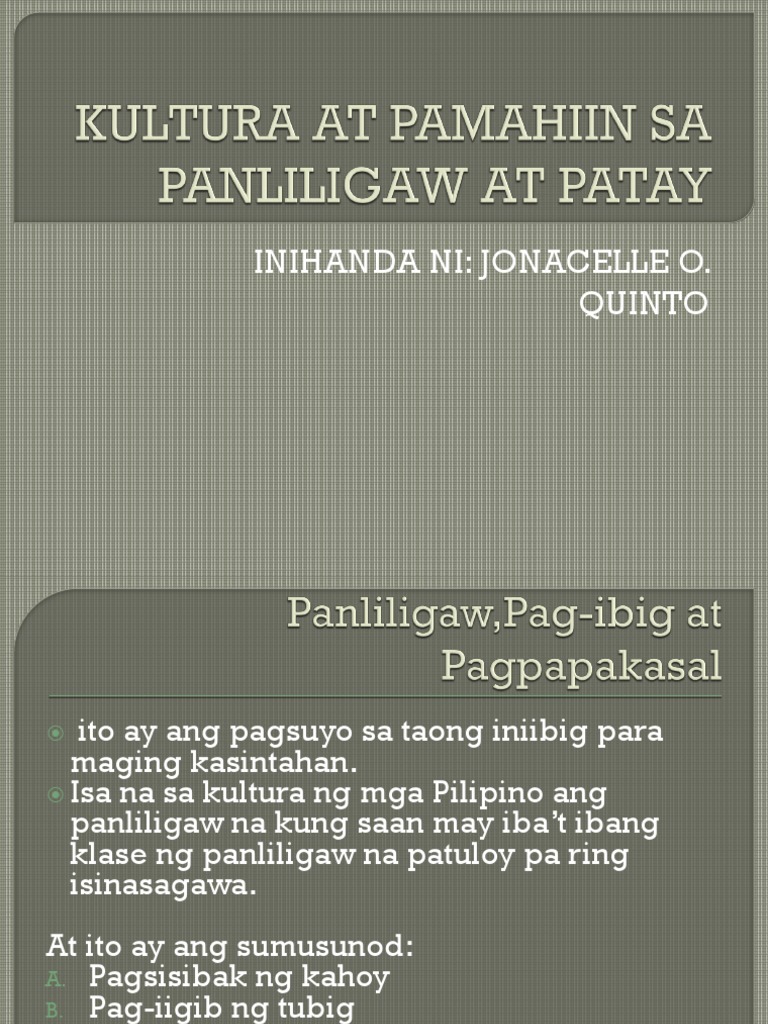 Kultura at Pamahiin Sa Panliligaw at Patay | PDF