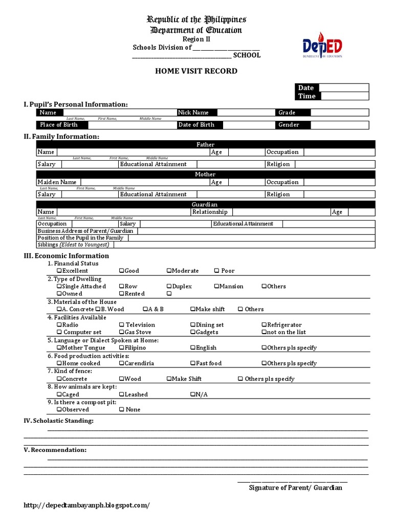 Home Visit Record | PDF