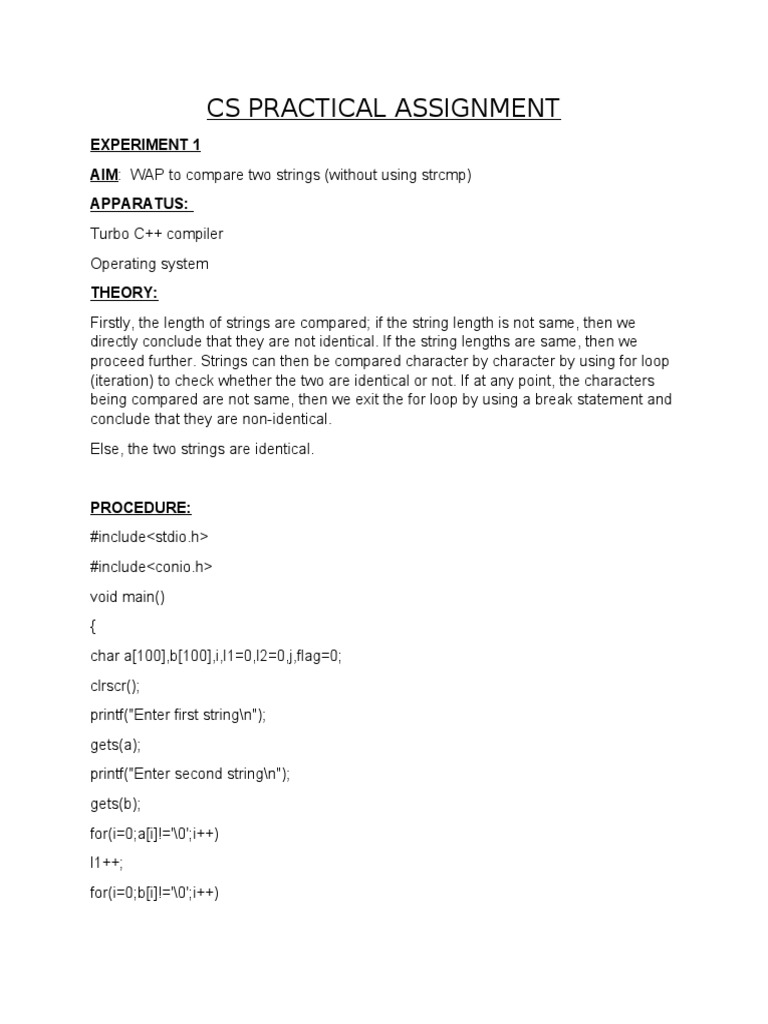 CS Practical Assignment | PDF