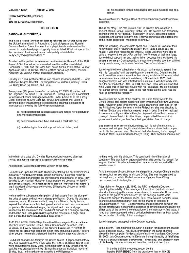 Paras v. Paras | PDF | Politics | Law
