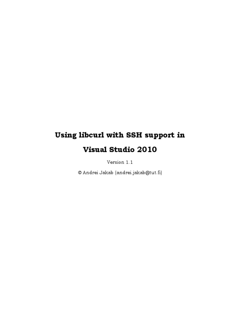 Using Libcurl With SSH Support in Visual Studio 2010 | PDF | Computers