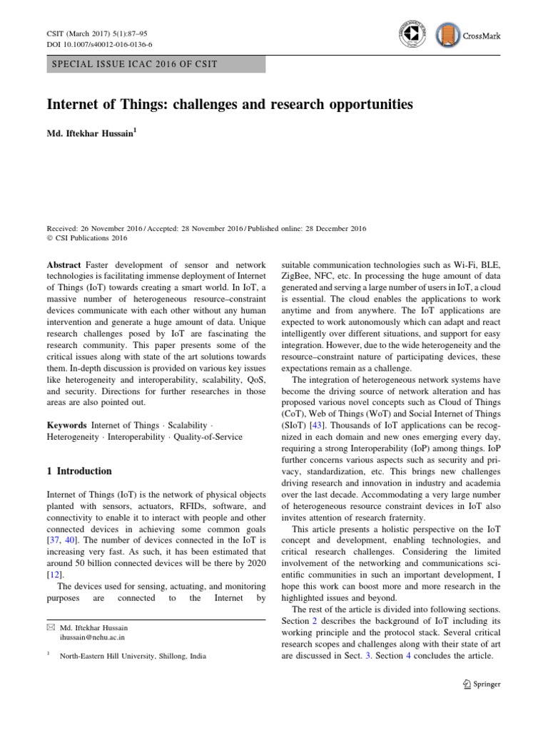 IoT Research Challenges and Solutions | PDF
