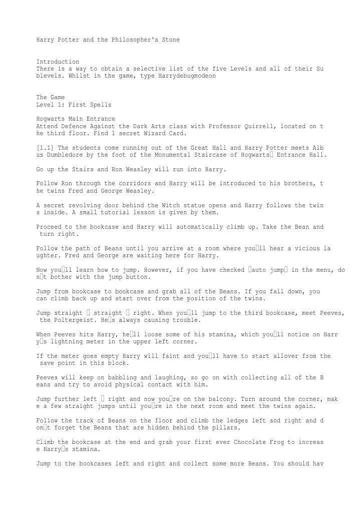 Harry Potter Level 1 Guide - Spells, Stars, Areas | PDF | Artificial ...