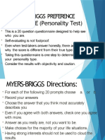 Meyers Briggs Score Sheet | PDF | Tests | Cognition