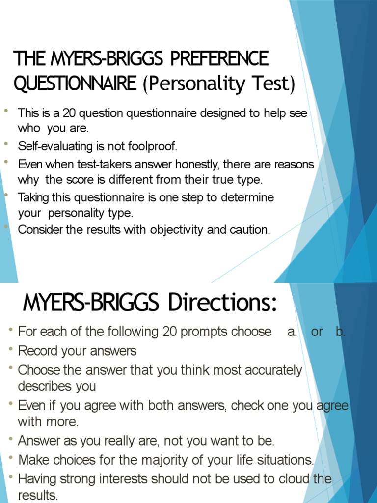 MBTI Sample Quiz | PDF | Psychology
