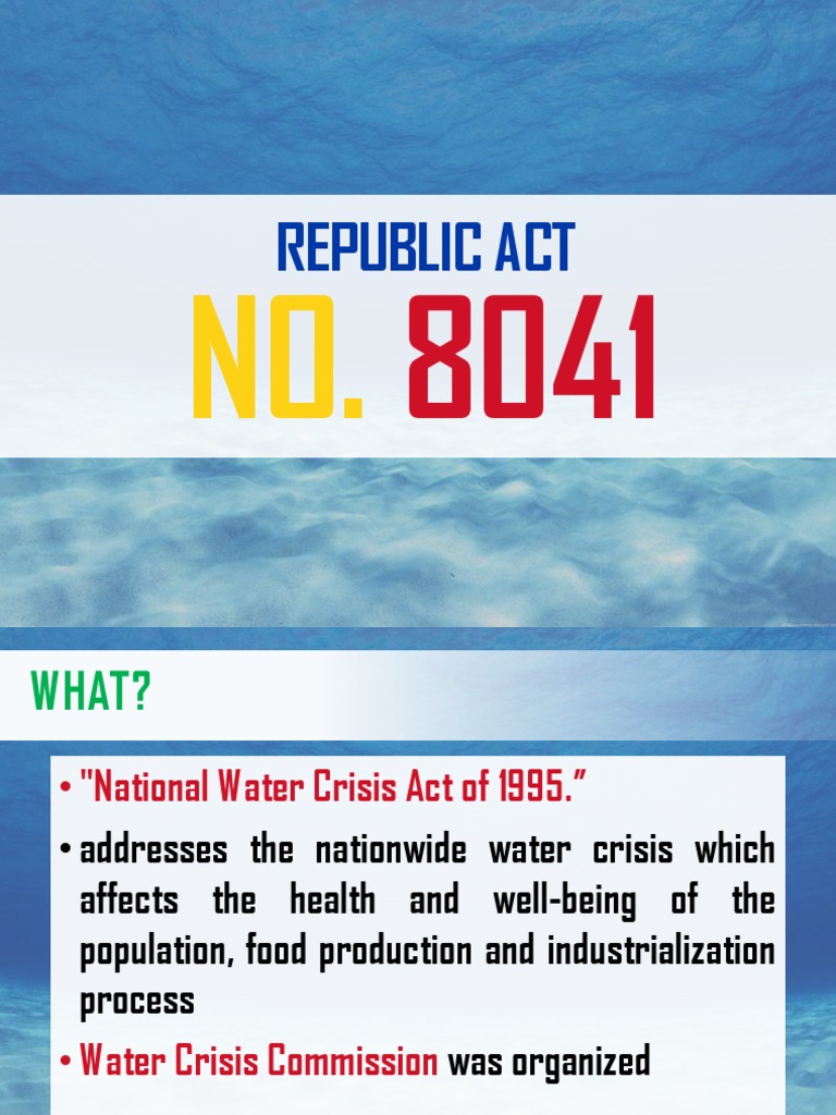 Wow REPUBLIC-ACT-8041 | PDF | Theft | Water Supply