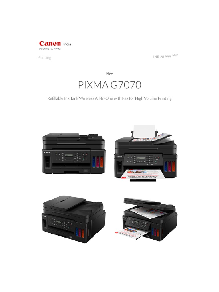 PIXMA - PIXMA G7070 - Canon India | PDF | Printer (Computing) | Fax