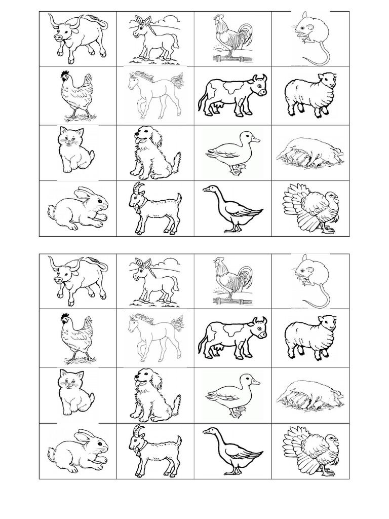 Memory Game On Farm Animals Flashcards Games - 39283 | PDF