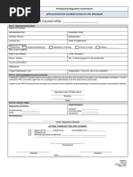 Application Form For Crediting Activities That Did Not Go Through The ...