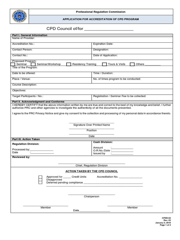 Application Program CPDD 02 Rev 03 CPD Program | PDF | Money Order ...