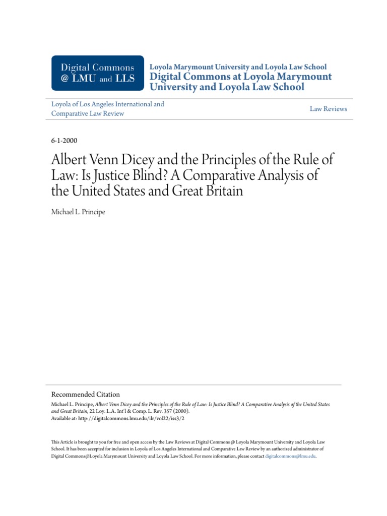 A V Dicey and Rule of Law PDF | PDF