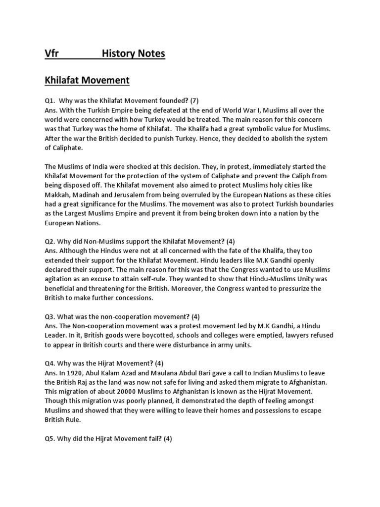 The Khilafat Movement | PDF | British Raj | Caliphate