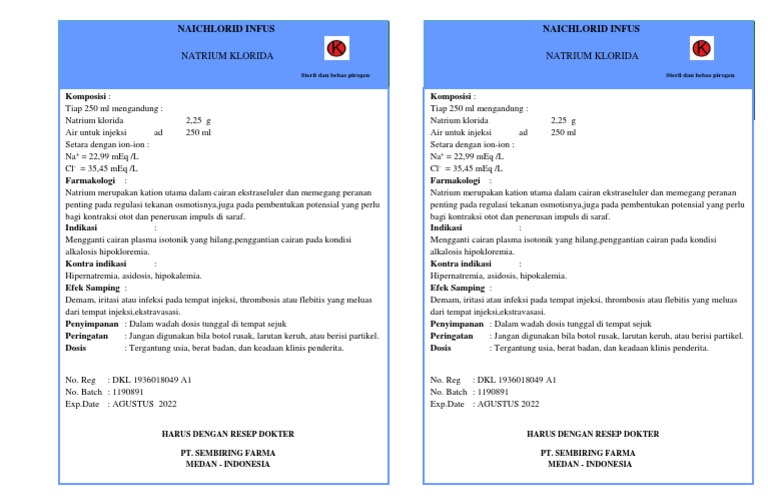 Brosur Infus Nacl | PDF