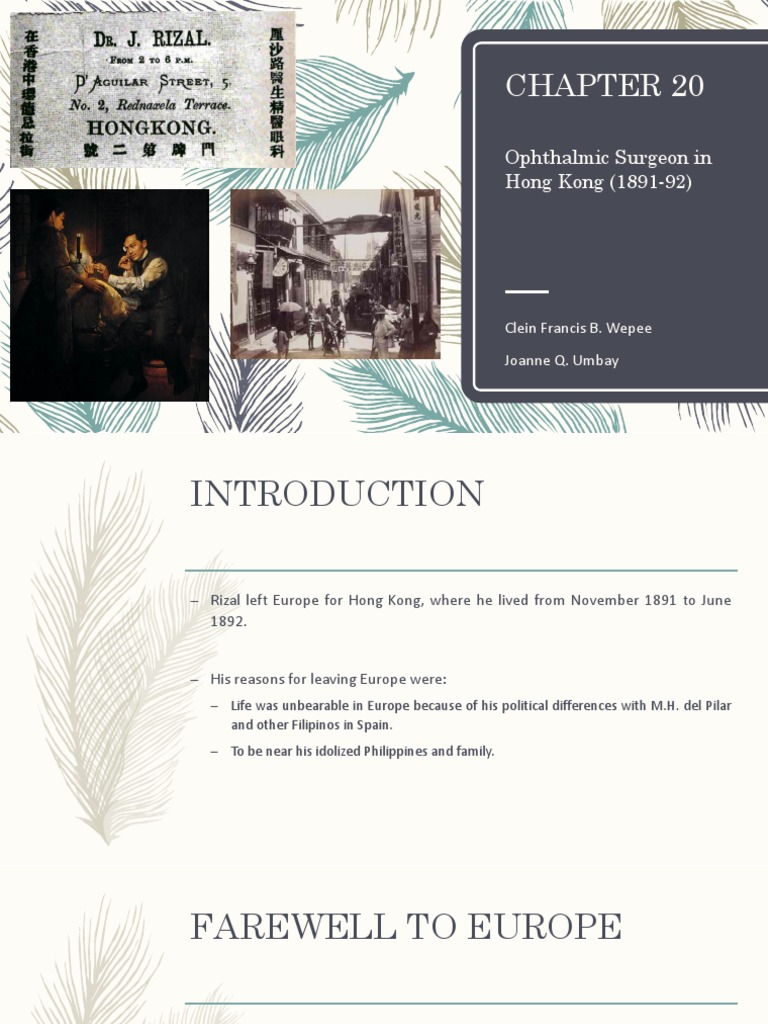 Rizal's Life as an Ophthalmic Surgeon in Hong Kong | PDF | Travel | History