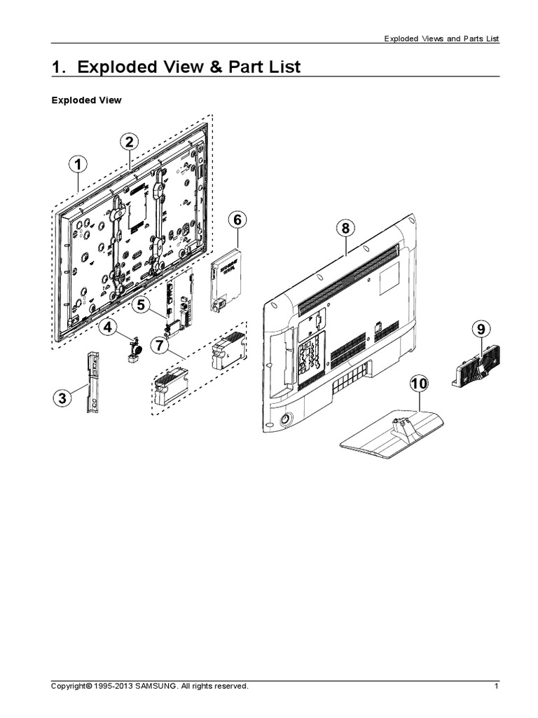 Exploded View Parts List (UA32H4100AKXKE) | PDF | Physical Quantities ...