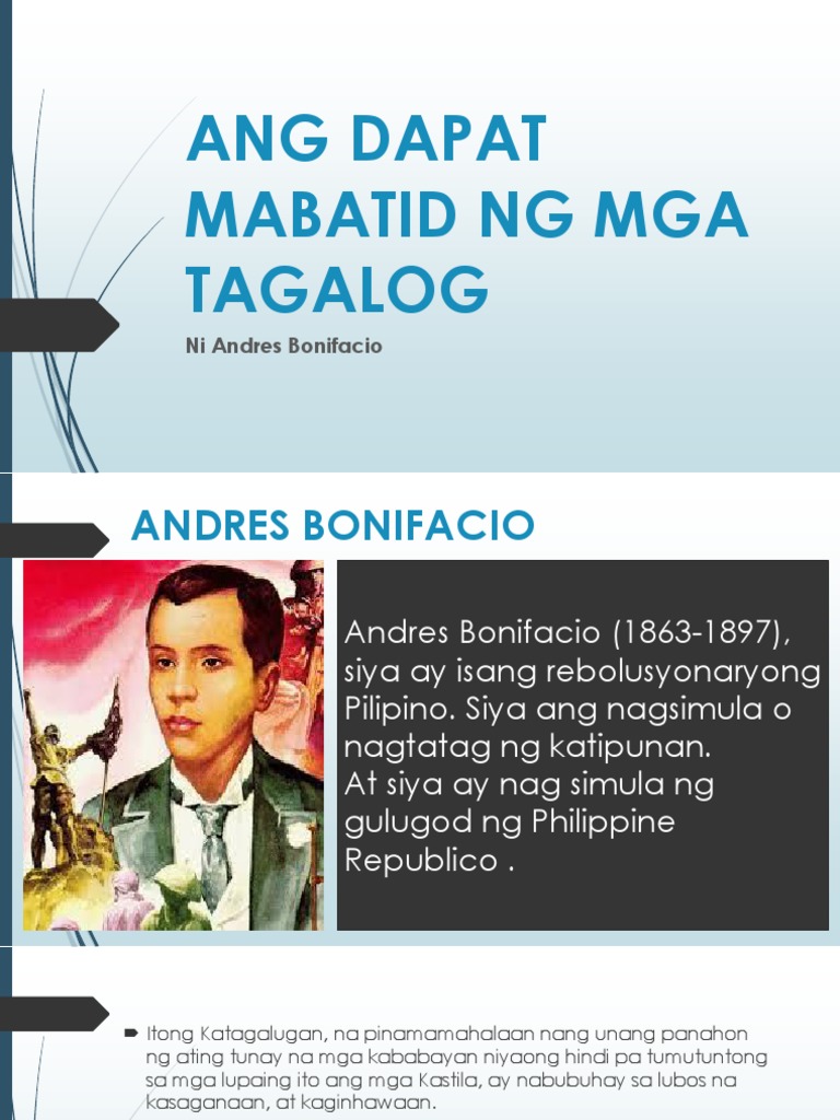 Ang Dapat Mabatid NG Mga Tagalog | PDF