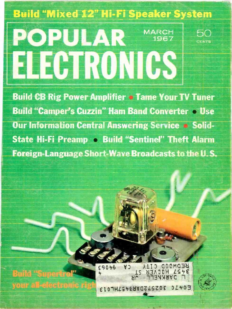 Popular Electronics 1967-03 | PDF | Electronics | Television