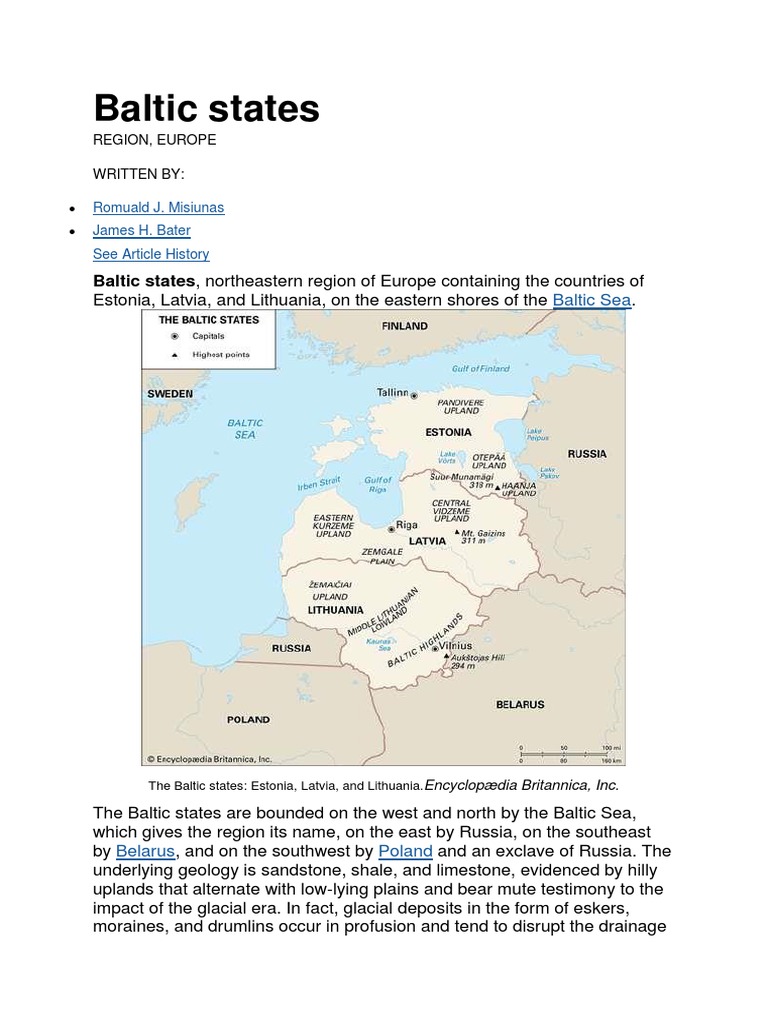 Baltic States: Geography & History | PDF | Baltic States | Estonia