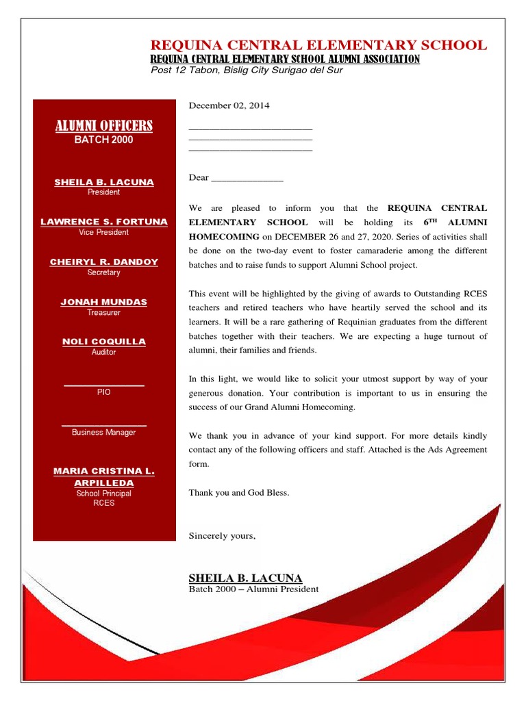 Alumni Solicitation Letter | PDF