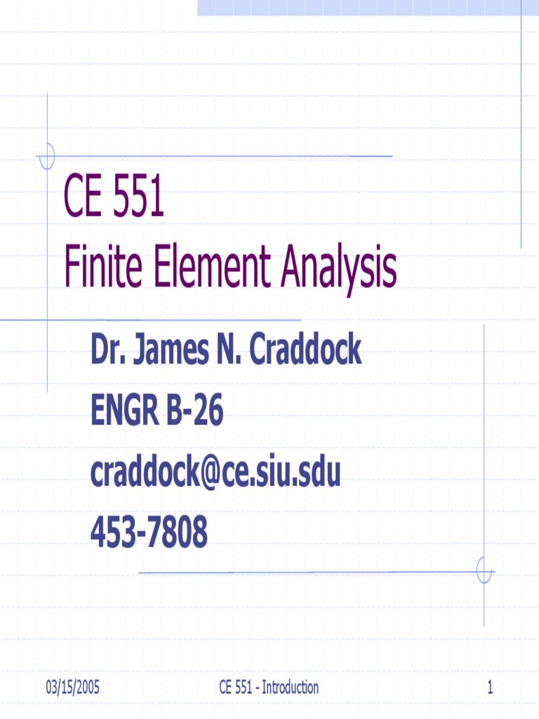 Fea Introduction-1 | PDF | Finite Element Method | Mathematical Analysis