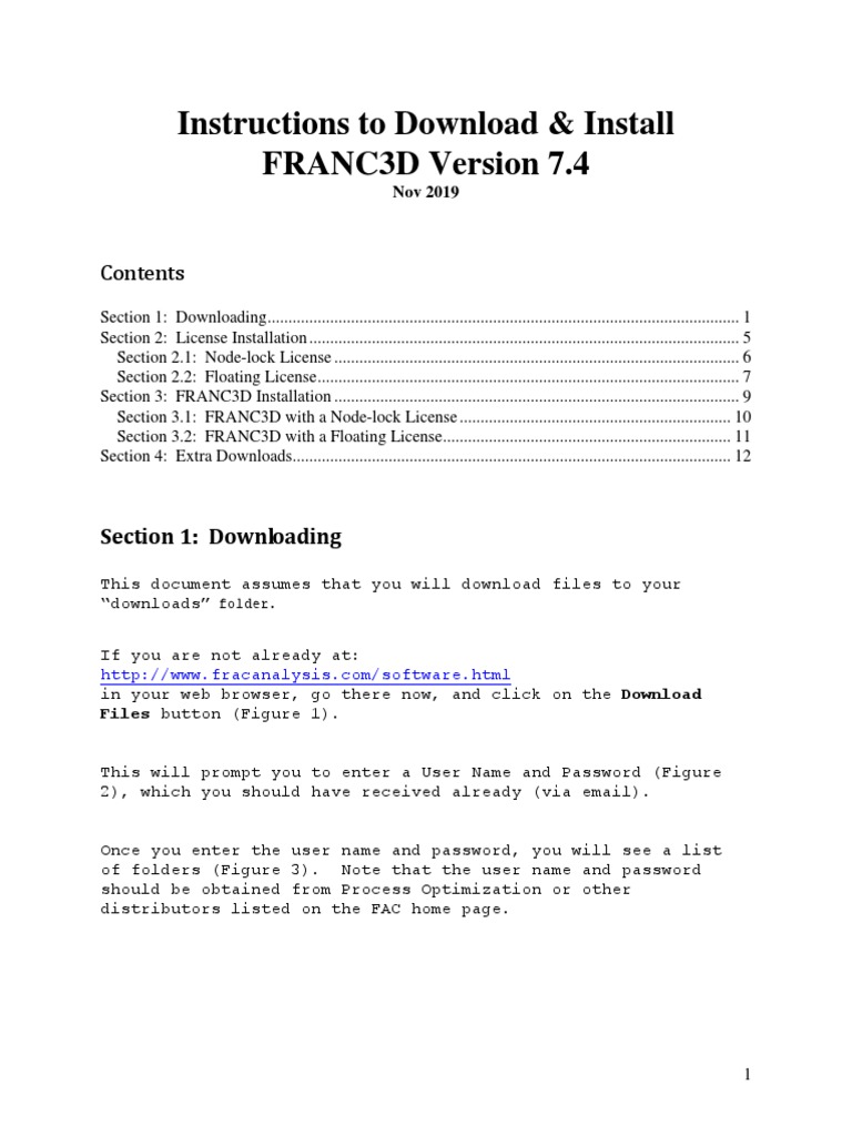 FRANC3D V7.4 Download Install | PDF | Port (Computer Networking) | Computer File