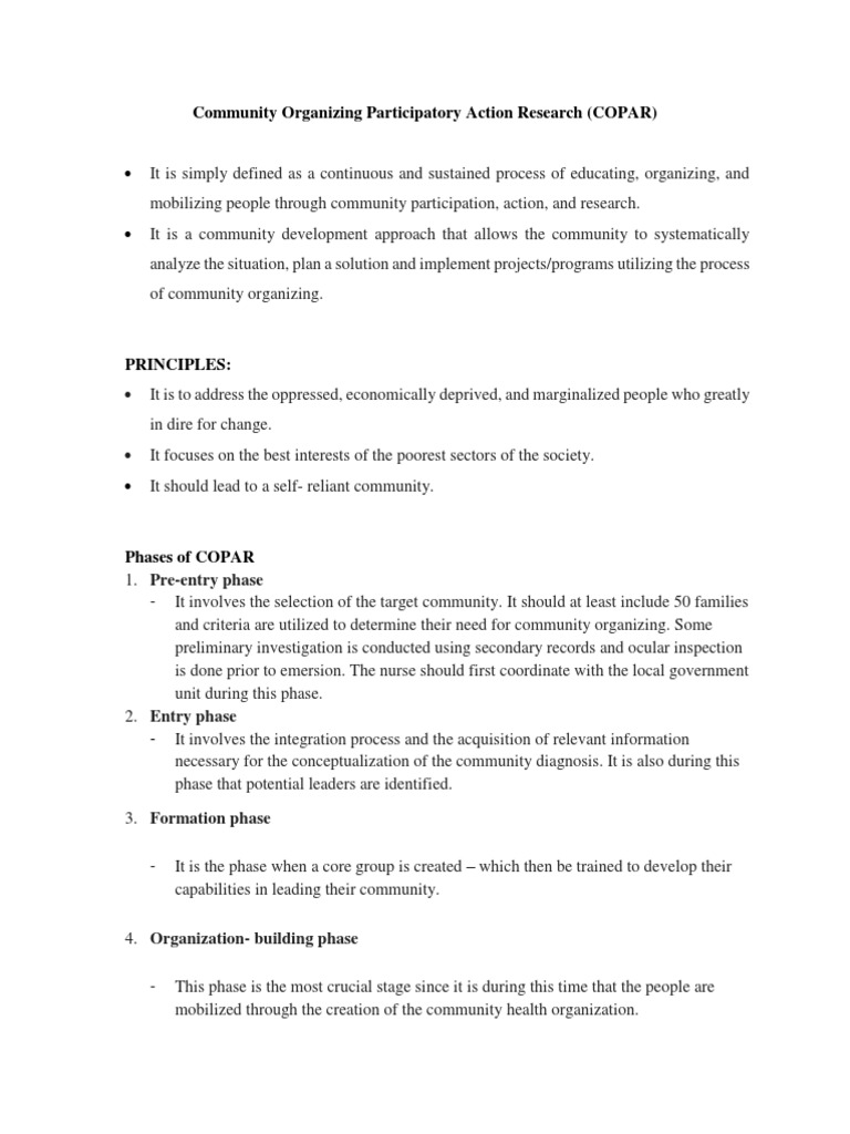 COPAR | PDF | Community | Top Down And Bottom Up Design