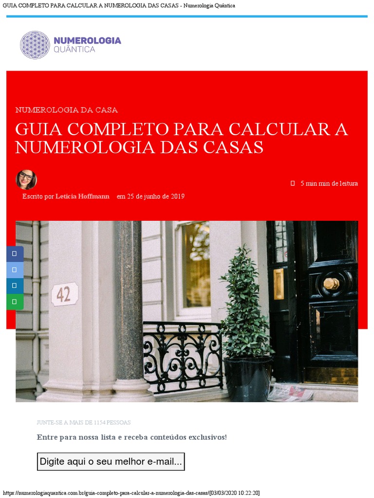 GUIA COMPLETO PARA CALCULAR A NUMEROLOGIA DAS CASAS - Numerologia ...