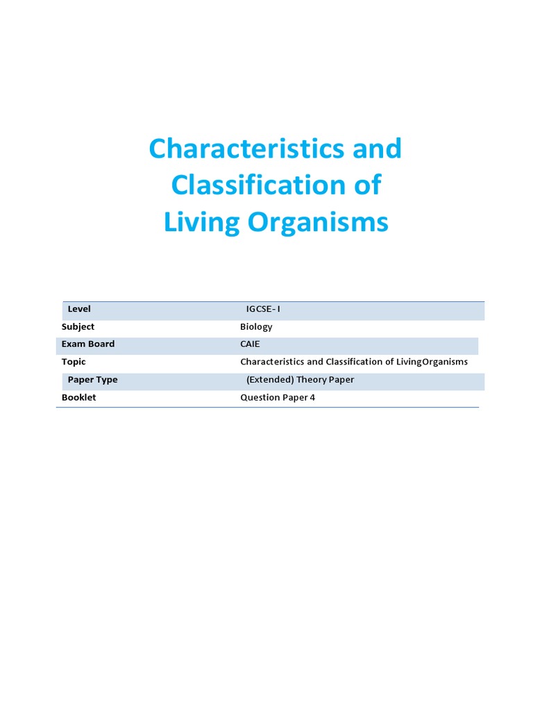 1.3-Characteristics and Classification of Living Organisms - Igcse-Cie ...