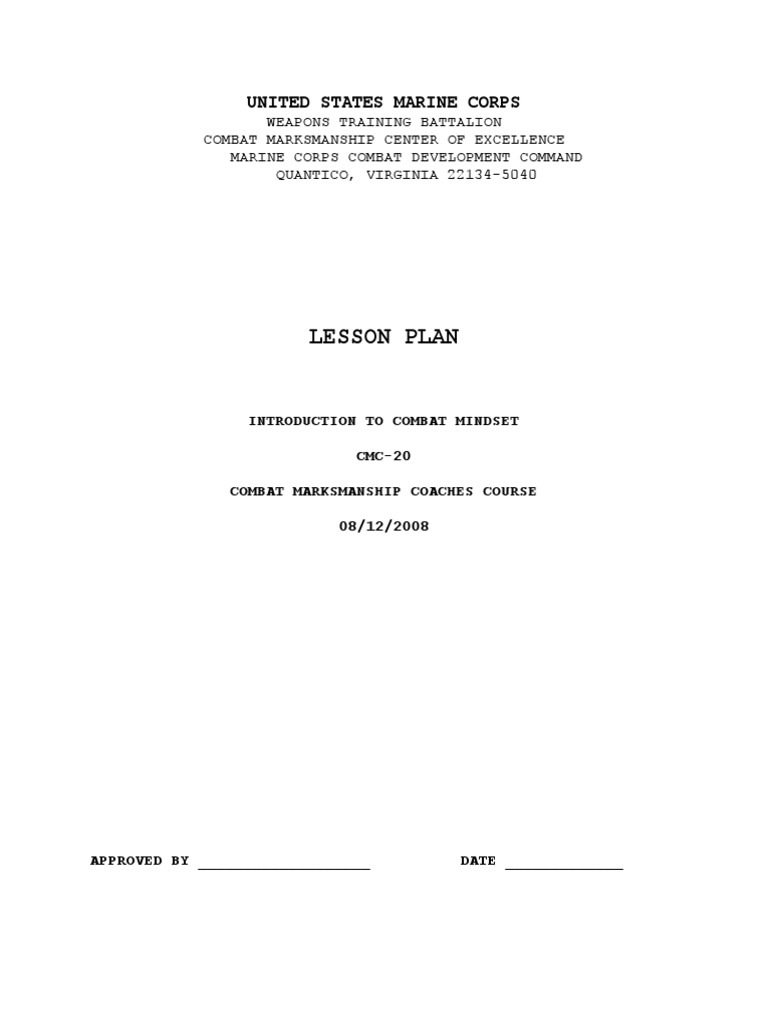 CMC-20 Introduction To Combat Mindset-1 | PDF