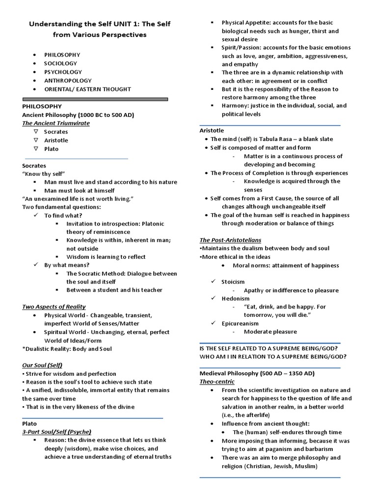 Understanding The Self | PDF
