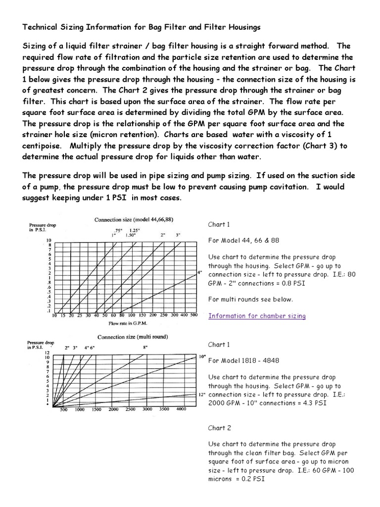 Bag Filter Sizing and Pressure Drop Guide | PDF