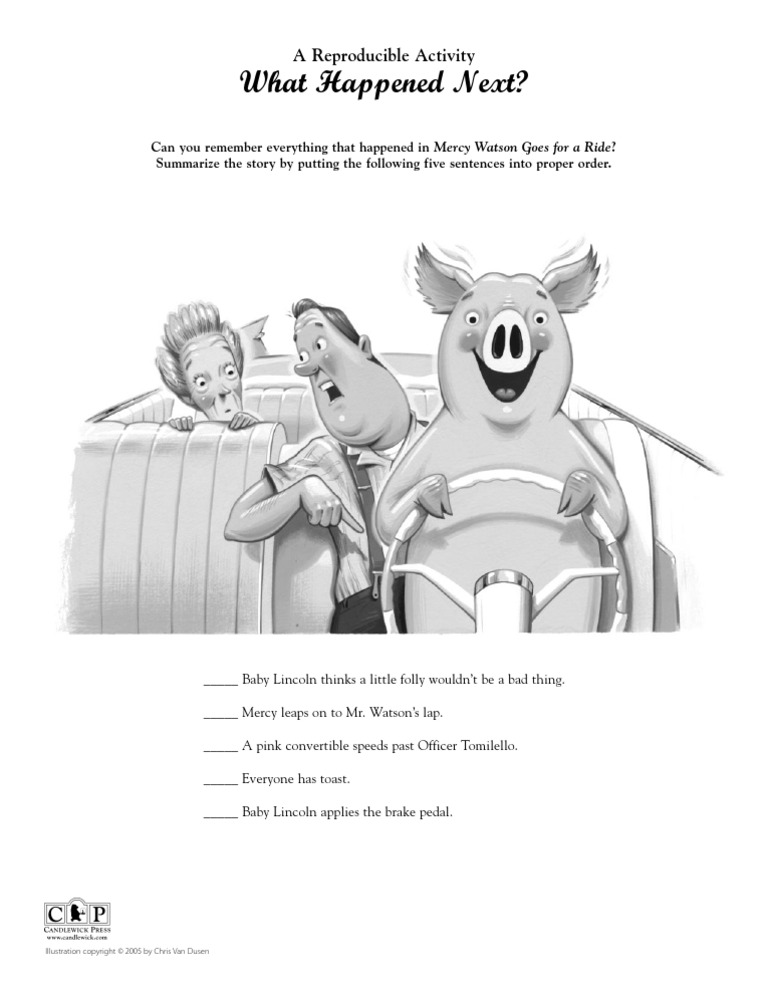 Mercy Watson Goes for a Ride Activity Sheet #1