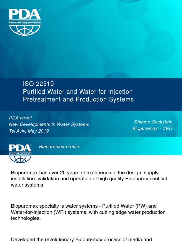 Be The First To Know ISO 22519 PW&WFI Production | PDF