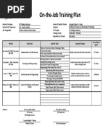 On-the-Job Training Plan: Period Area/Topic Specific Tasks Expected ...