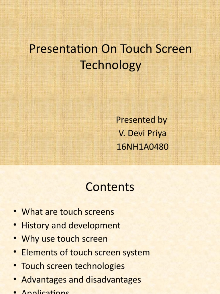 Touch Screen Technology Overview | PDF | Touchscreen | Electronics