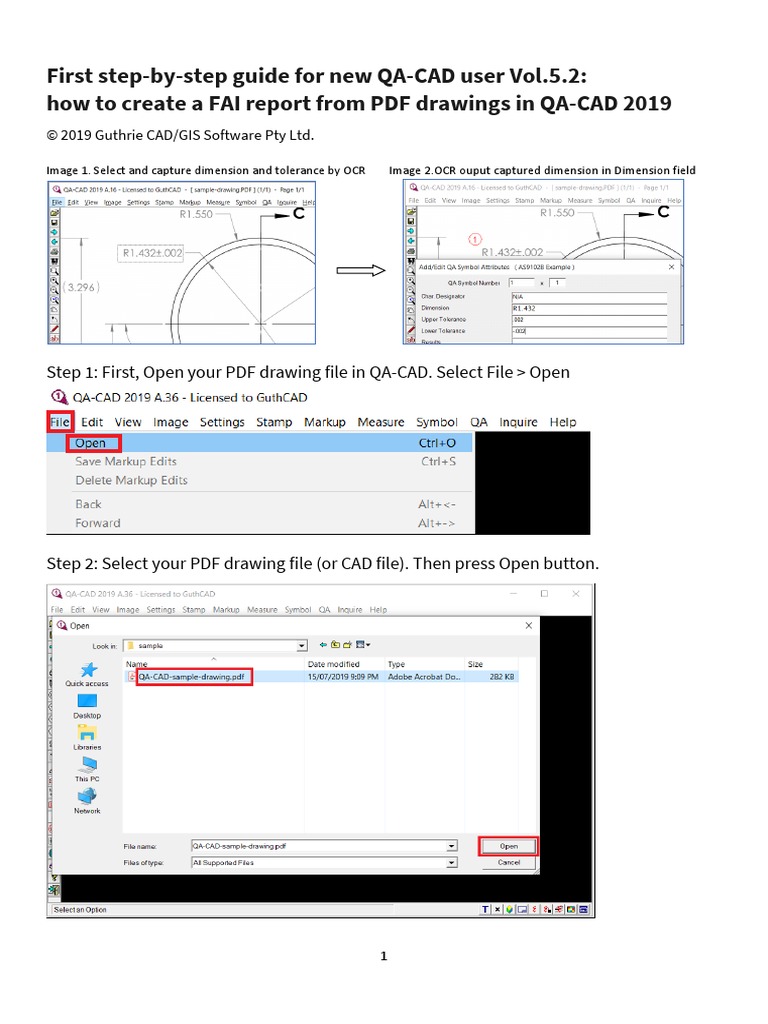 QA-CAD Documentation | PDF | Optical Character Recognition | Button ...