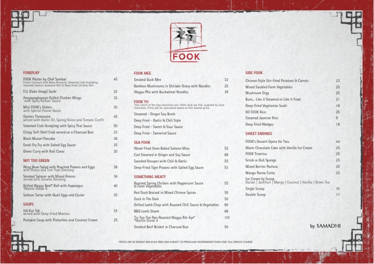 FOOK Menu - 28052019-1 | PDF | Dumpling | Thai Cuisine
