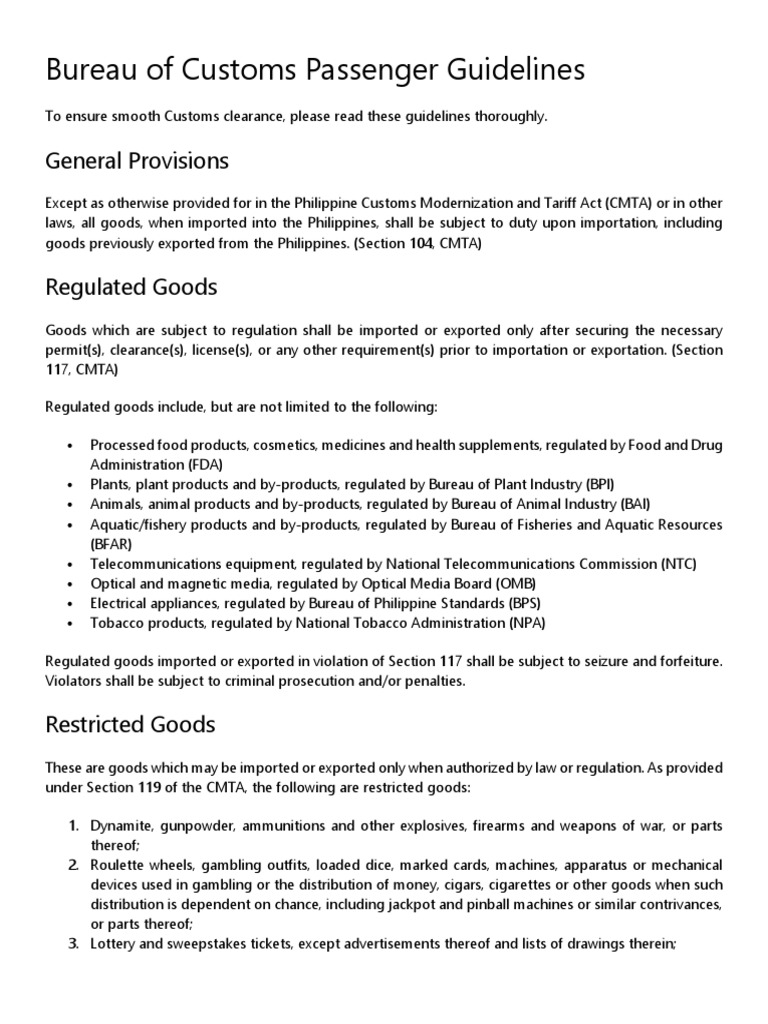 FAQS (Cmta) | PDF | Tax Exemption | Customs