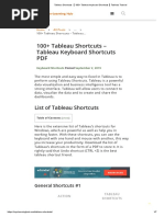 Tableau Shortcuts Cheat Sheet | PDF | Software | Computing