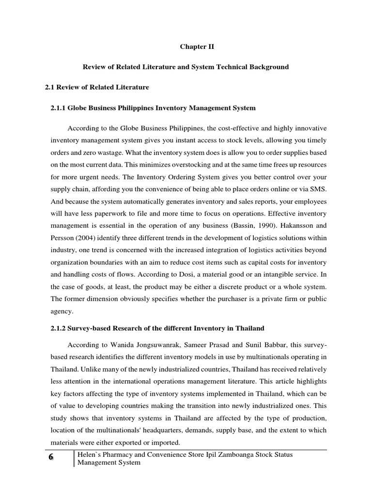 Chapter 2 RRL | PDF | Inventory | Supply Chain