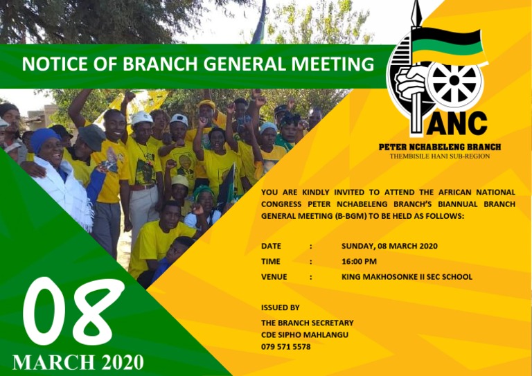 Invitation to ANC Branch Meeting | PDF