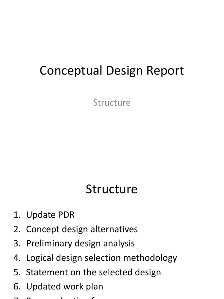 Conceptual Design Report | PDF | Evaluation | Goal