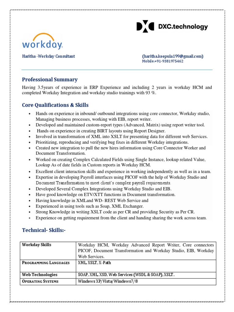Haritha Resume - DXC | PDF | Web Service | Xslt