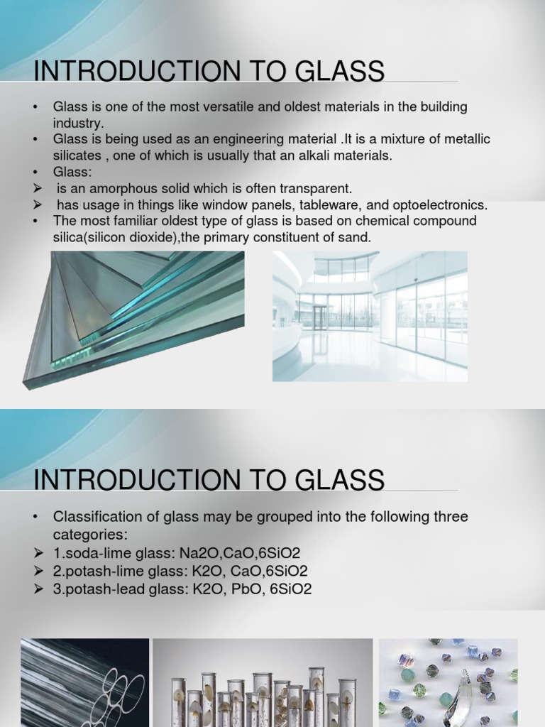 Introduction To Glass | PDF | Glasses | Fiberglass
