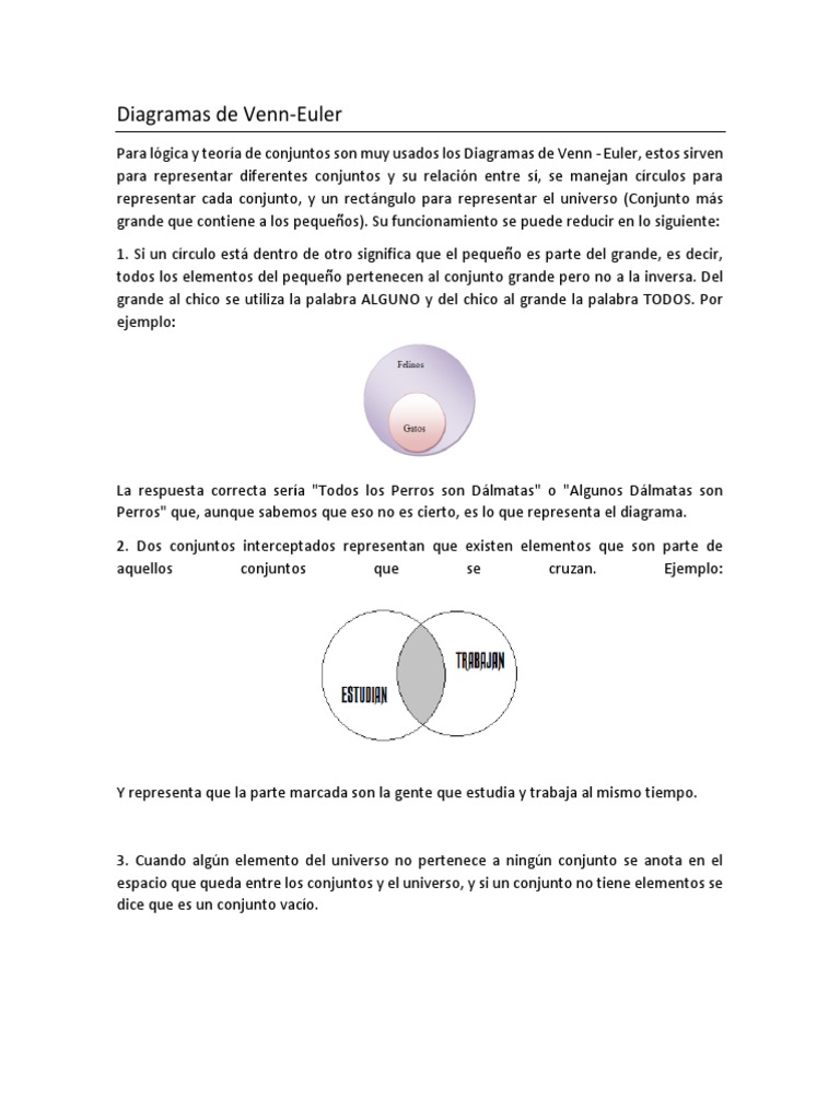 Diagramas de Venn | PDF | Conjunto (Matemáticas) | Leonhard Euler