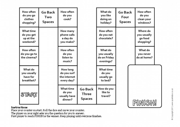 Present Simple Board Game PDF | PDF