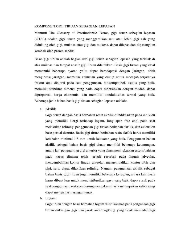 Komponen Gigi Tiruan Sebagian Lepasan | PDF | Sains & Matematika